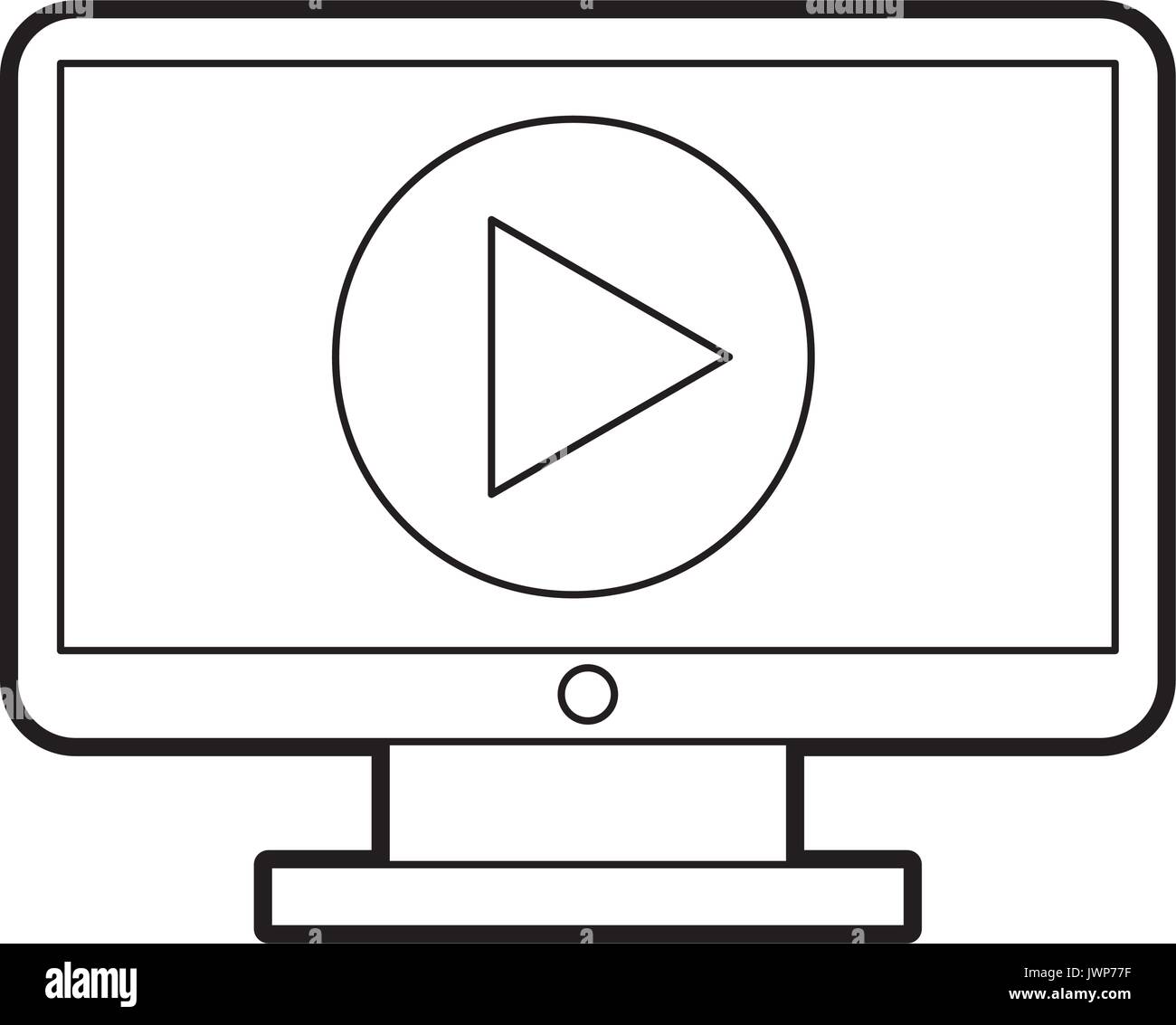 computer desktop with play button Stock Vector Image & Art - Alamy