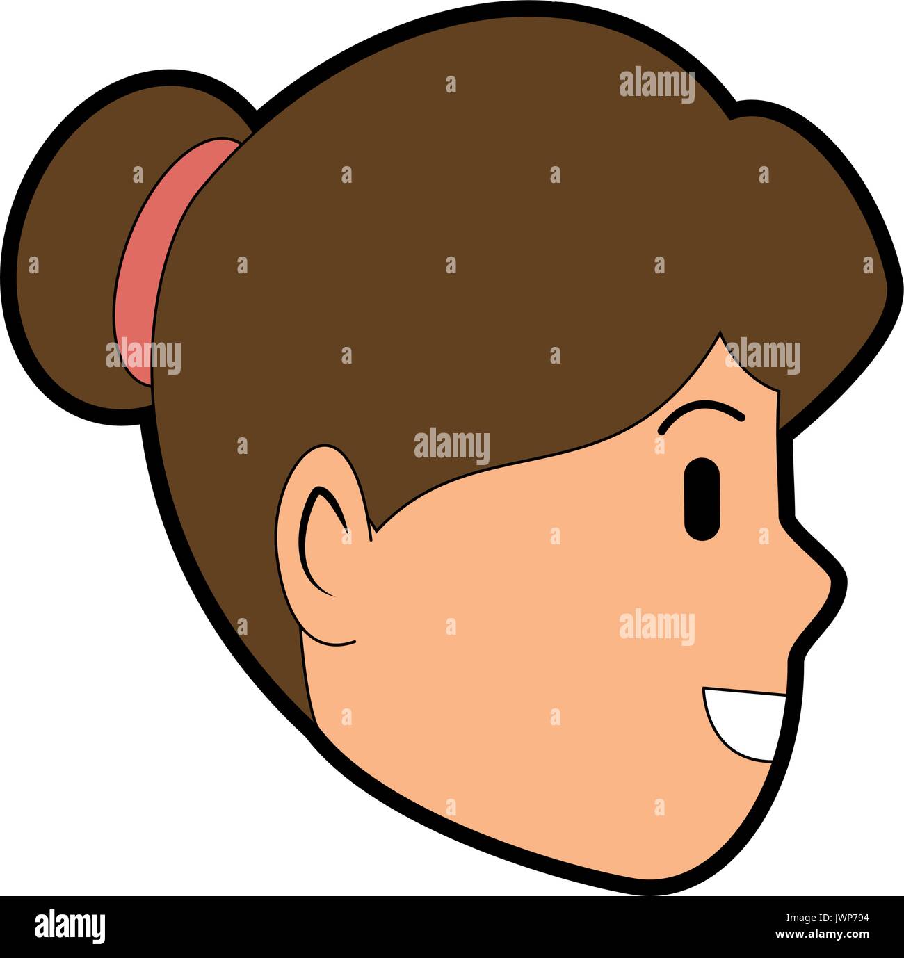 Woman profile cartoon icon vector illustration graphic design Stock ...