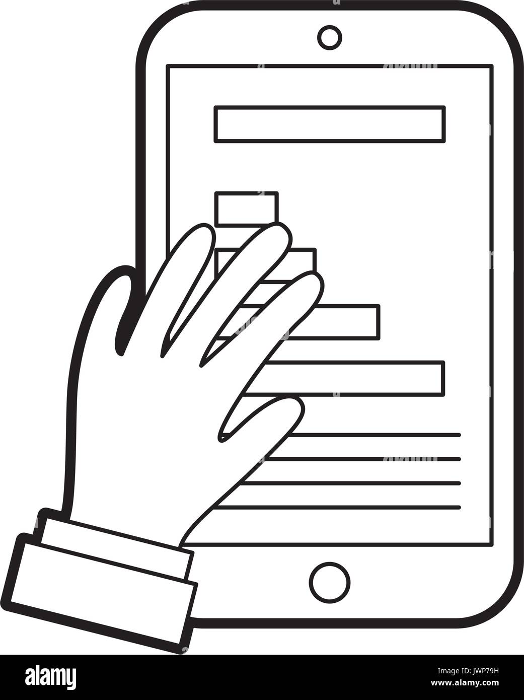 hand user with smartphone device isolated icon Stock Vector Image & Art ...