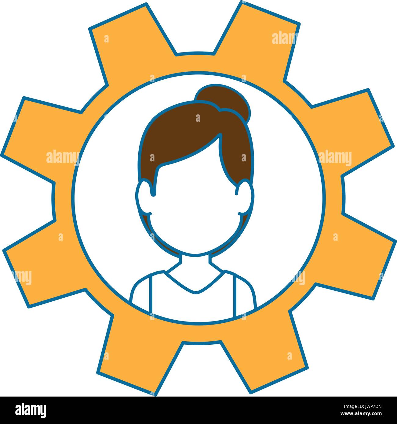 Person inside gear icon vector illustration graphic design Stock Vector ...