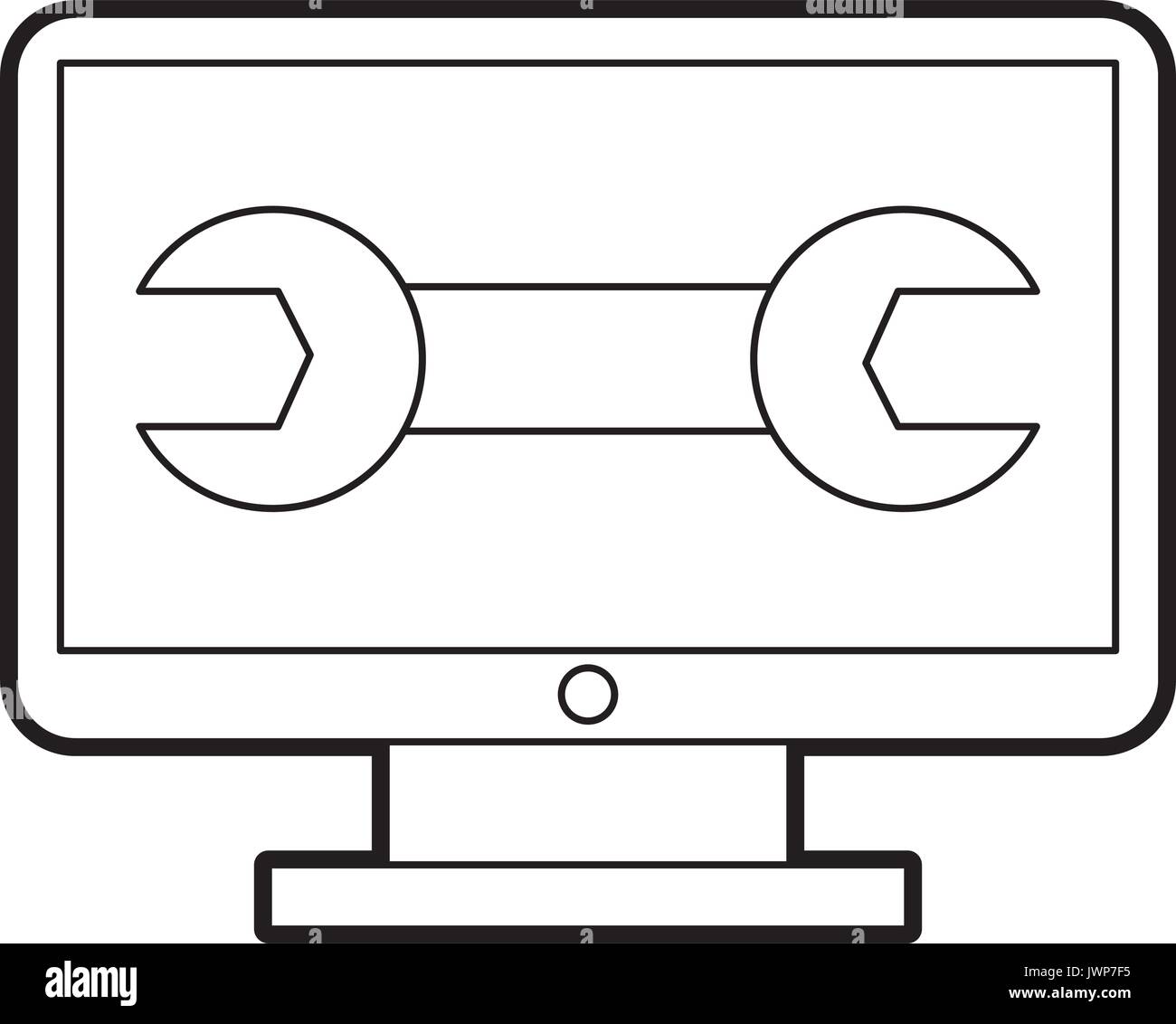 computer desktop with wrench Stock Vector Image & Art - Alamy