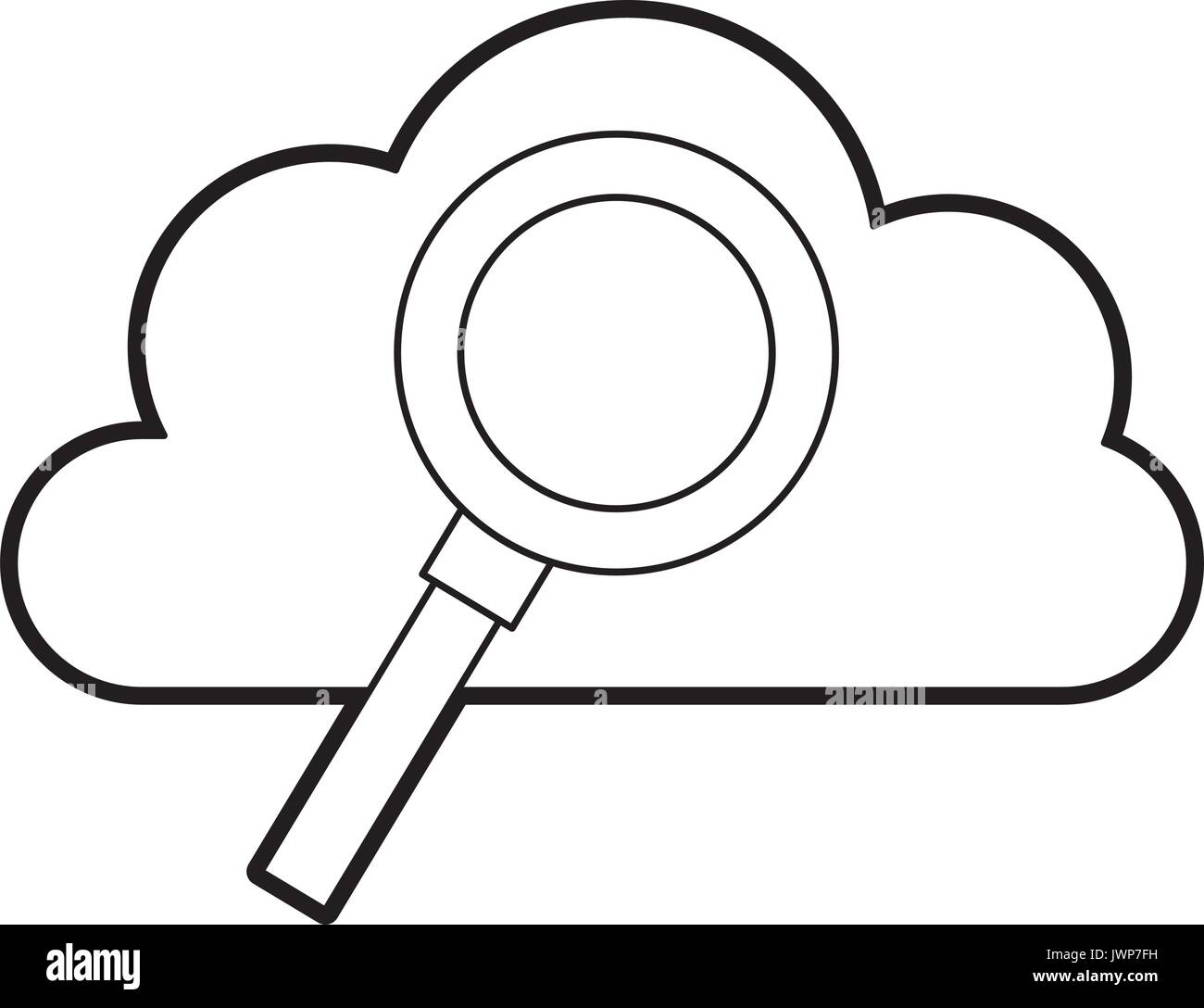cloud computing with magnifying glass Stock Vector Image & Art - Alamy