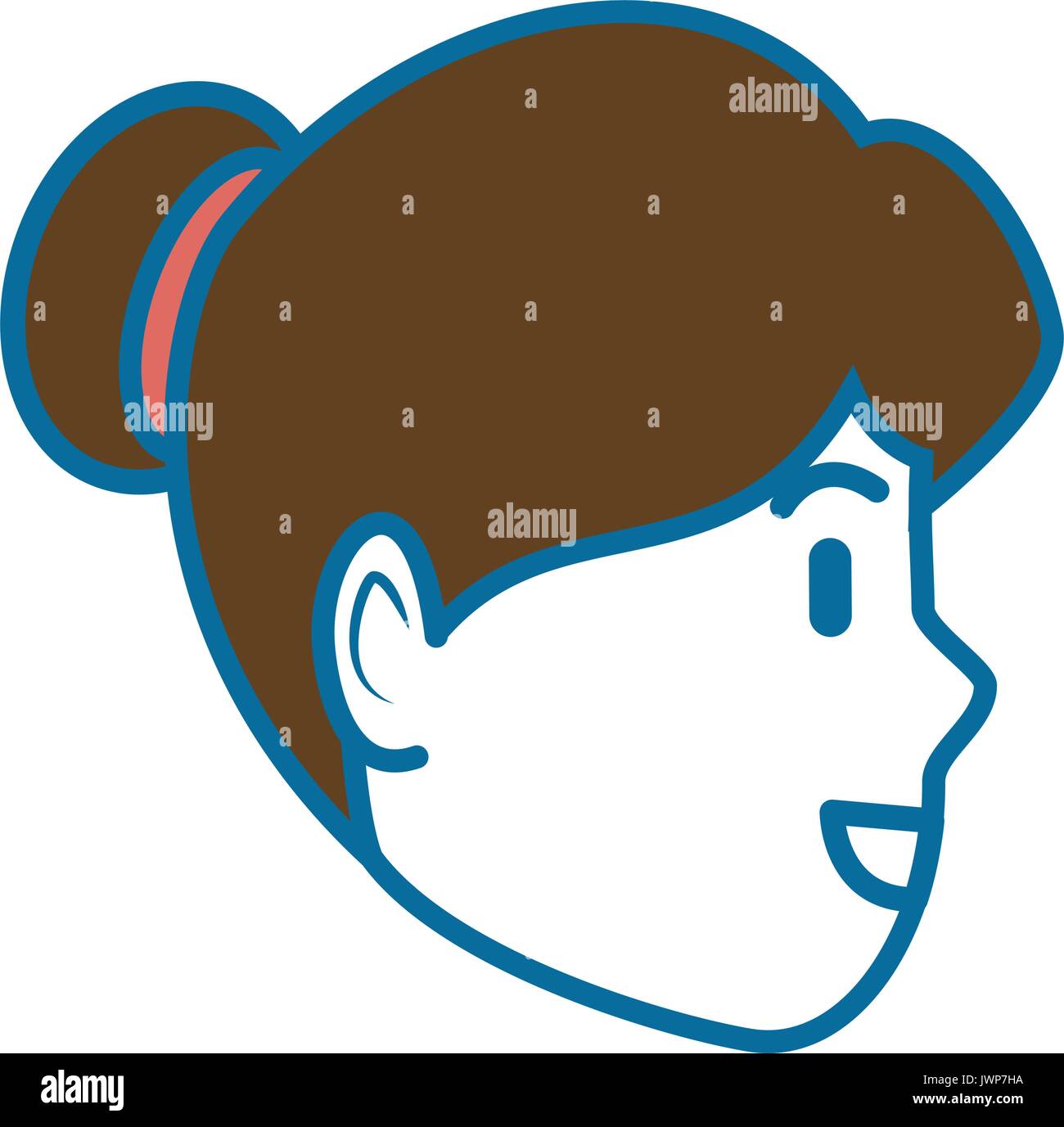 Woman profile cartoon icon vector illustration graphic design Stock ...