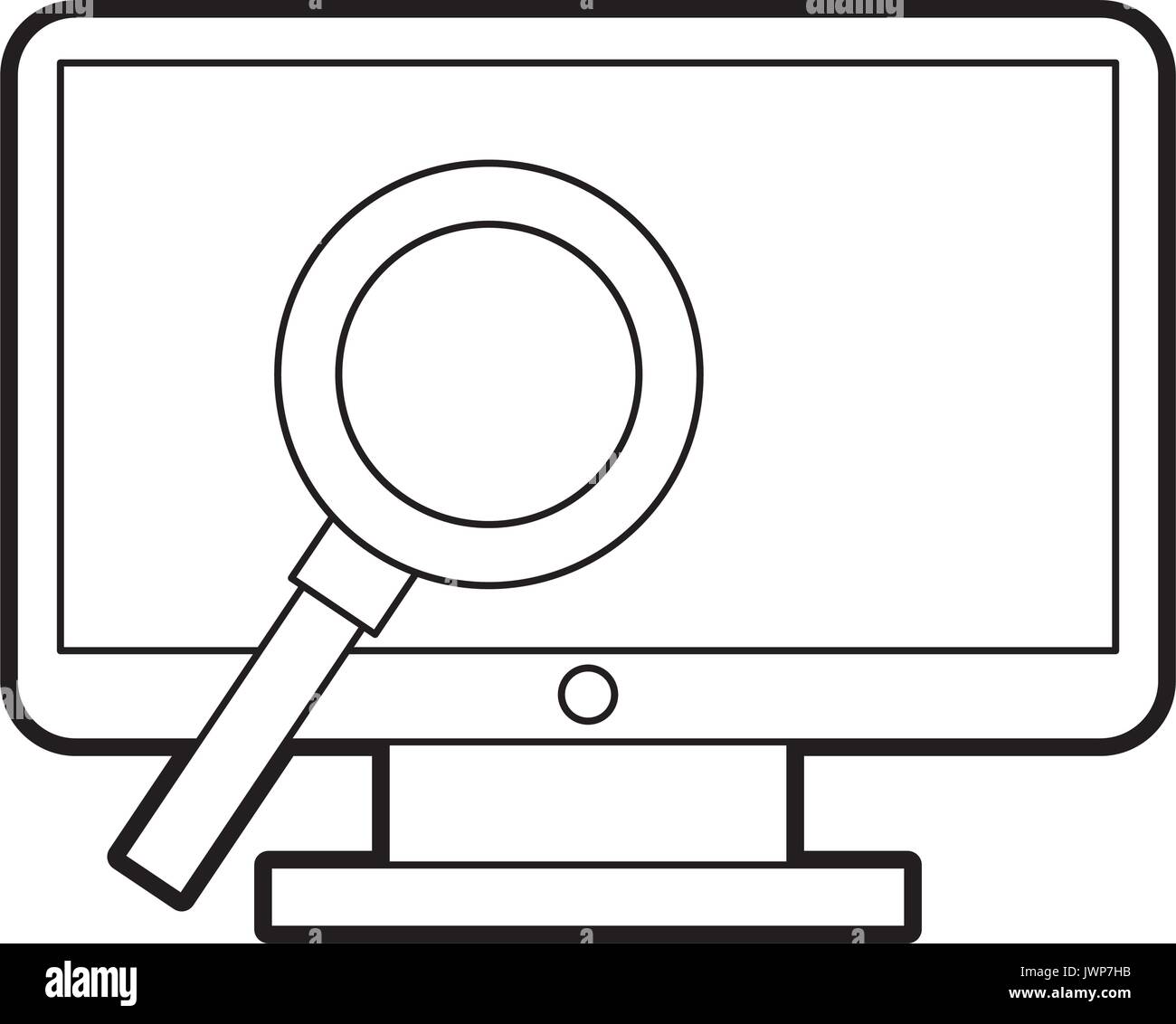 computer desktop with magnifying glass Stock Vector Image & Art - Alamy