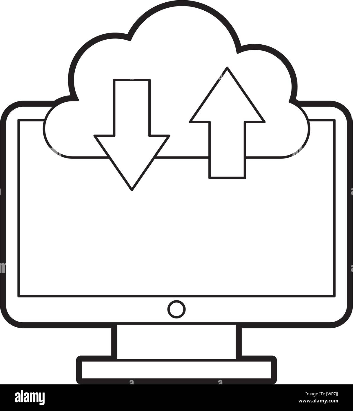 computer desktop with cloud computing Stock Vector Image & Art - Alamy