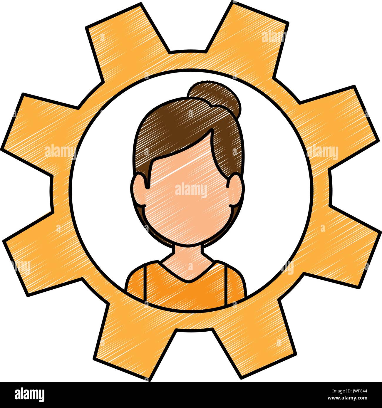 Person inside gear icon vector illustration graphic design Stock Vector ...