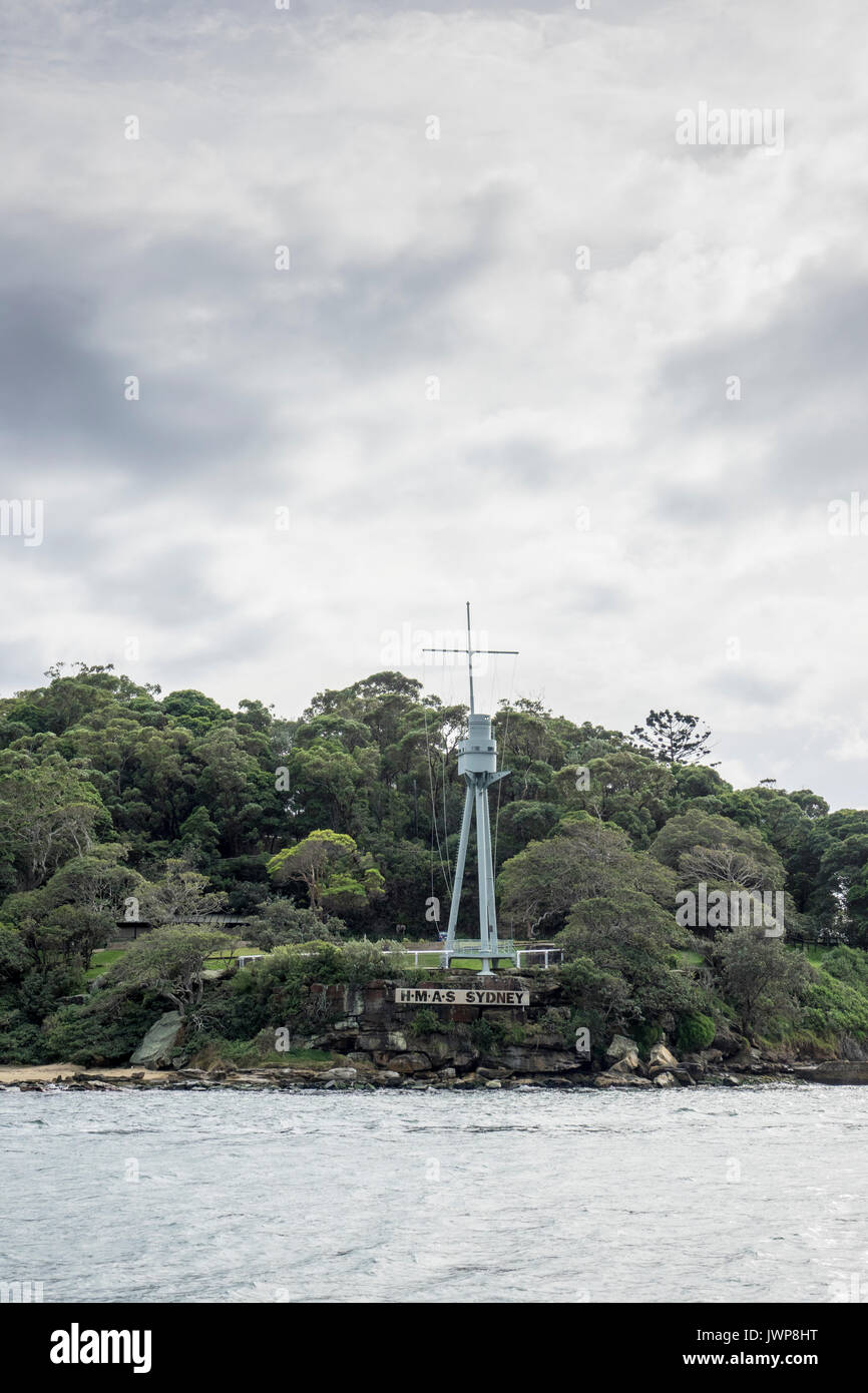 Mast and Crow's Nest of the HMAS Sydney, Sydney Harbour Stock Photo - Alamy