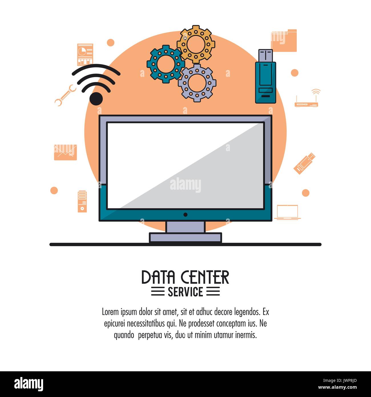 Desktop computer network cable Stock Vector Images - Alamy