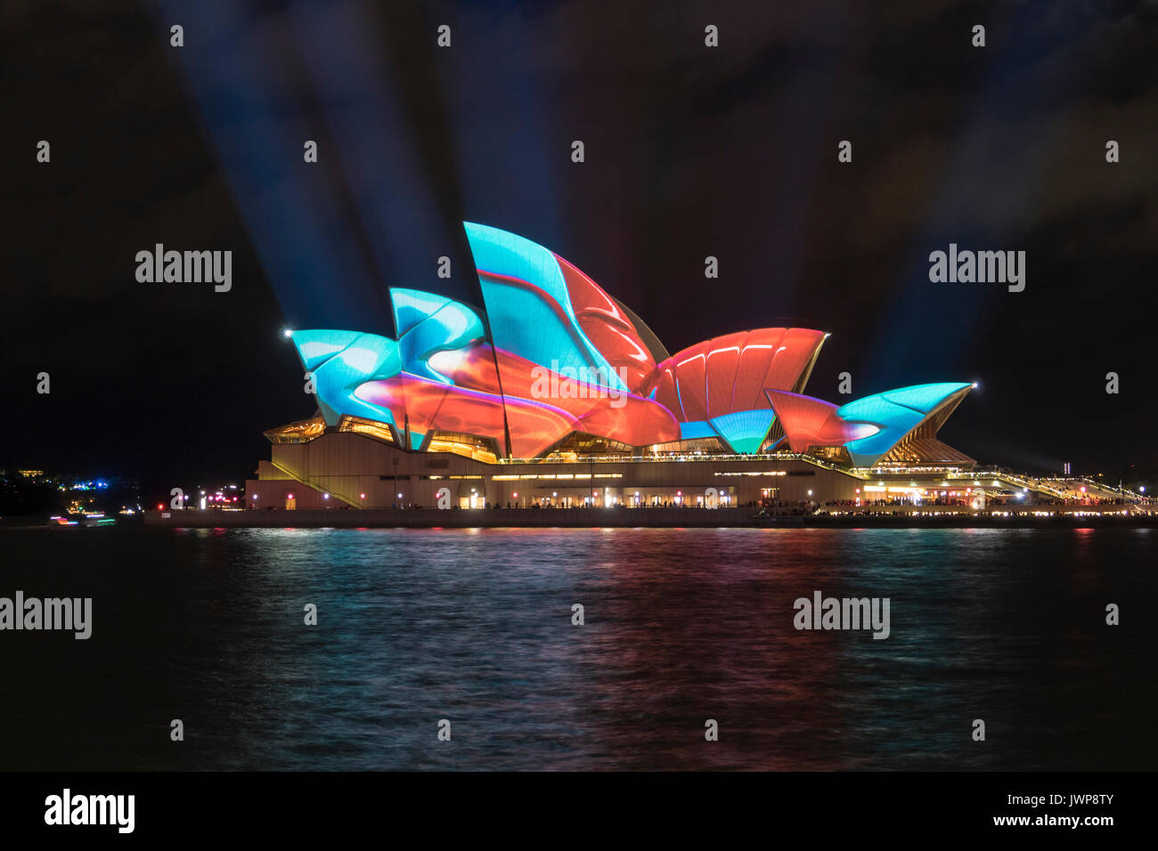 Light projections on the Sydney Opera House during Vivid Sydney Stock ...