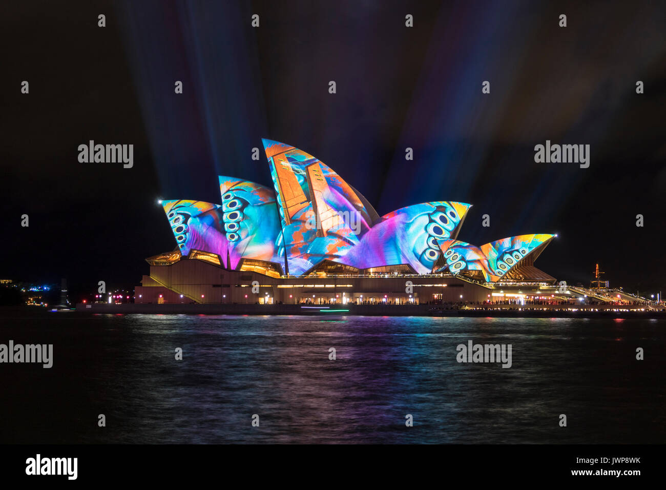 Light projections on the Sydney Opera House during Vivid Sydney Stock ...