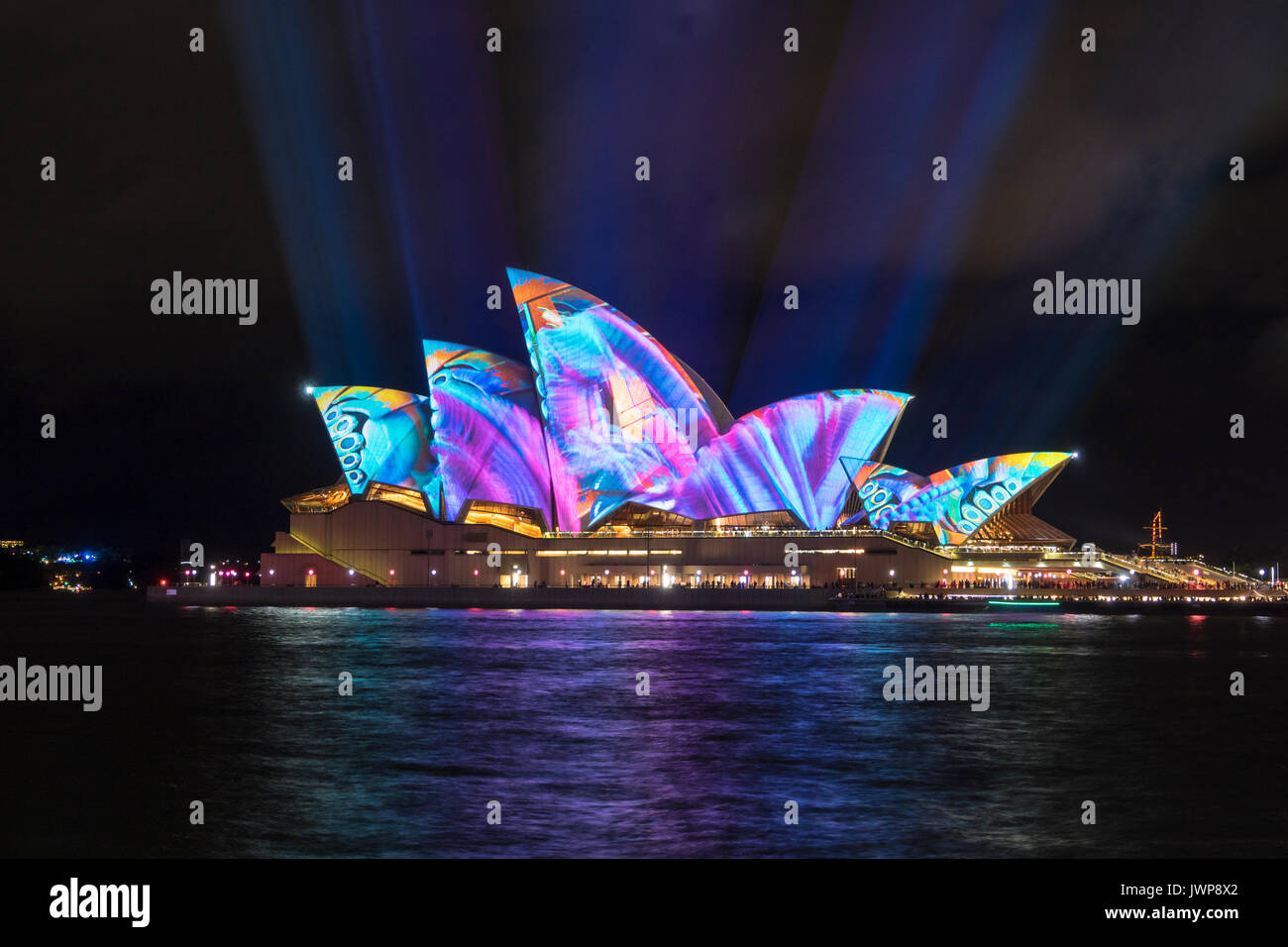 Light projections on the Sydney Opera House during Vivid Sydney Stock ...