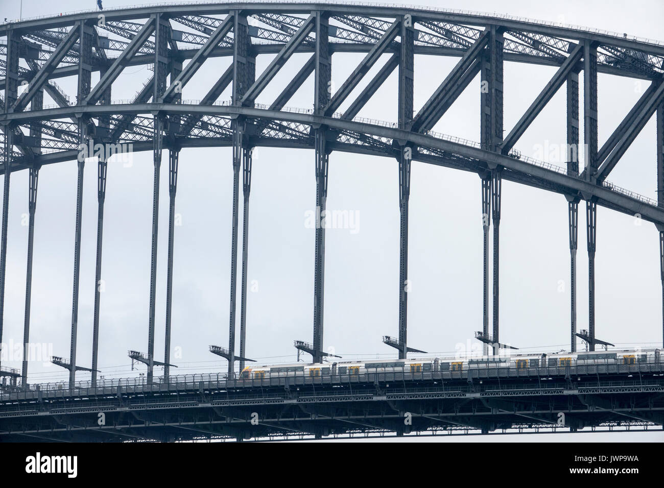 Train crossing Sydney Harbour Bridge Stock Photo - Alamy