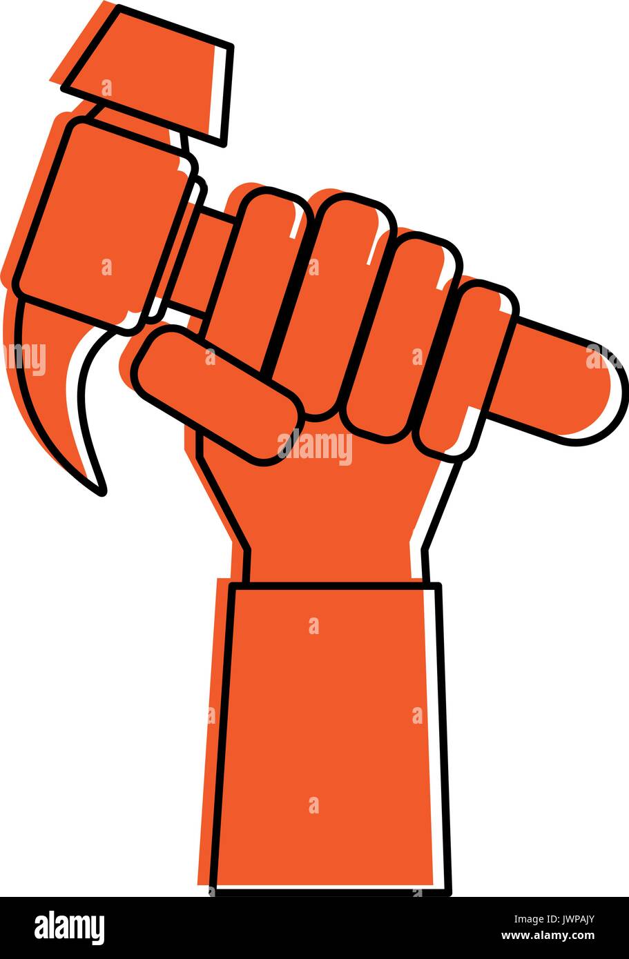 hand holding hammer tool icon image Stock Vector Image & Art - Alamy
