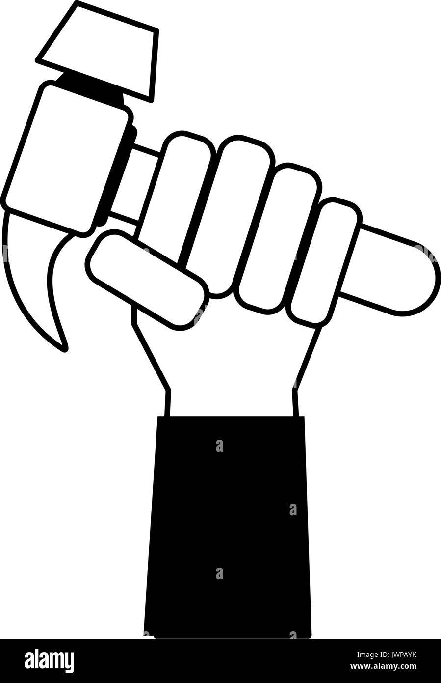 hand holding hammer tool icon image Stock Vector Image & Art - Alamy