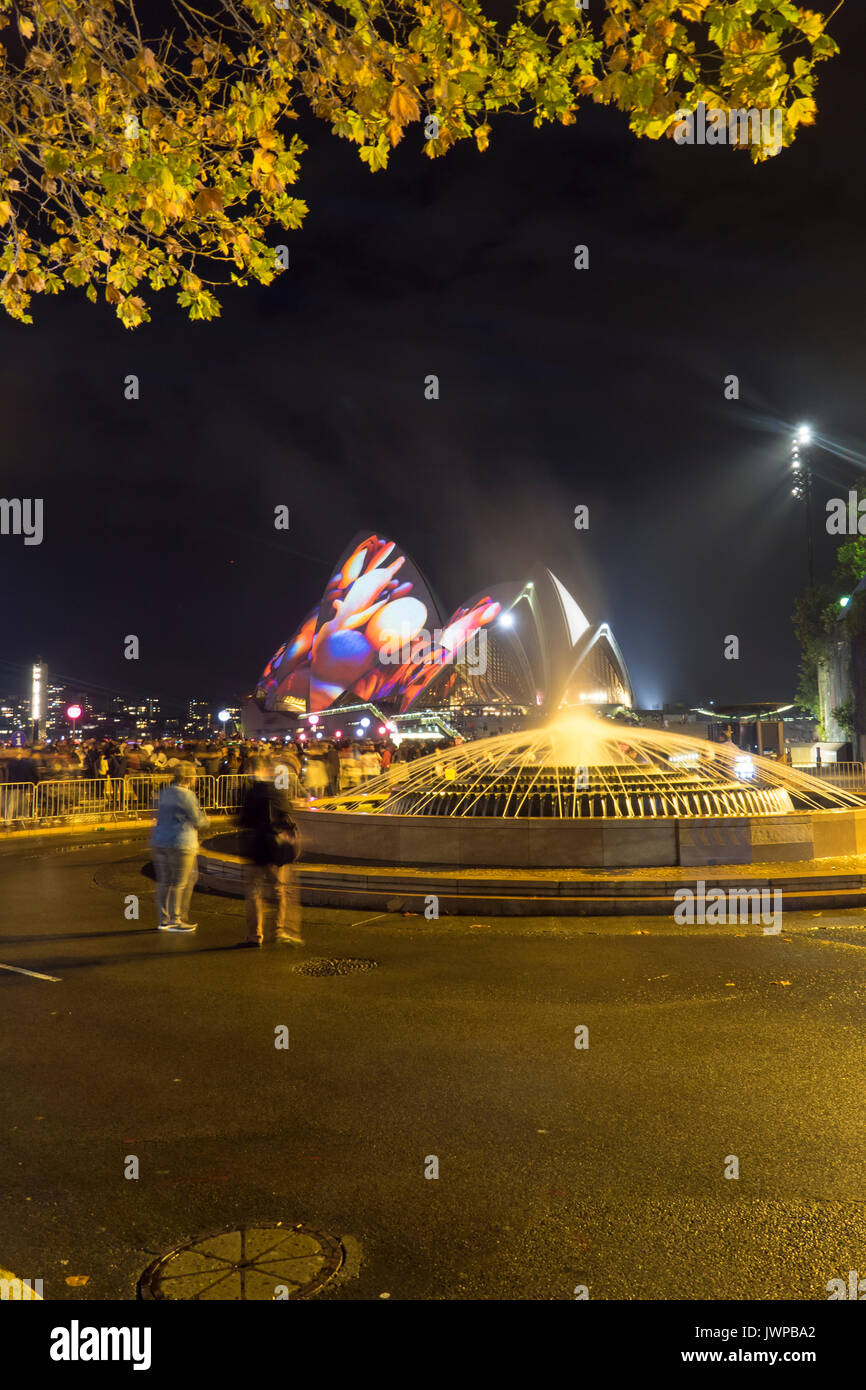 2017 Vivid light show at the Sydney Opera House in Sydney, Australia ...