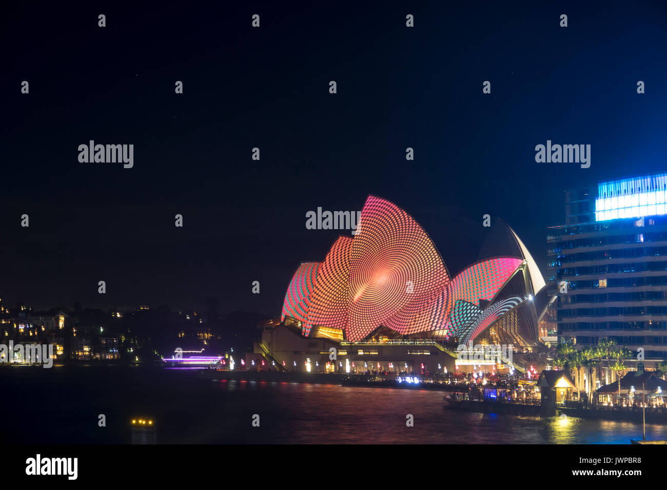 2017 Vivid light show on the Sydney Opera House in Sydney, Australia ...