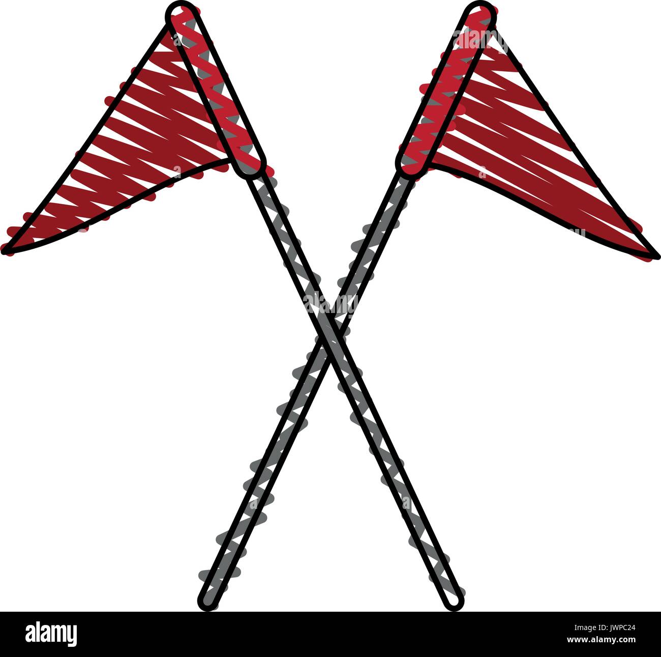 crossed triangle flags icon image Stock Vector Image & Art - Alamy