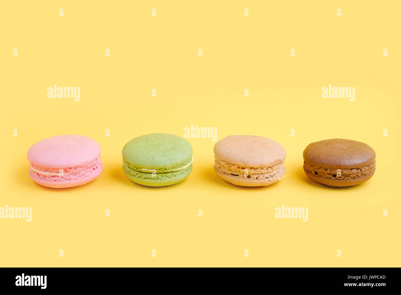 Closeup row macaroons on hi-res stock photography and images - Alamy