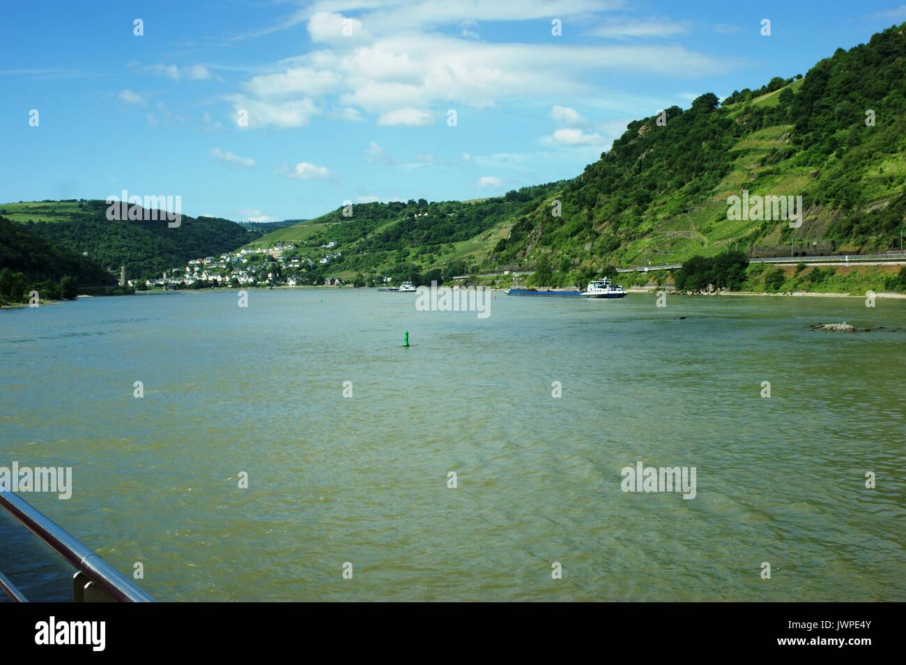 The River Rhine near the Loreley rocks, Germany Stock Photo - Alamy