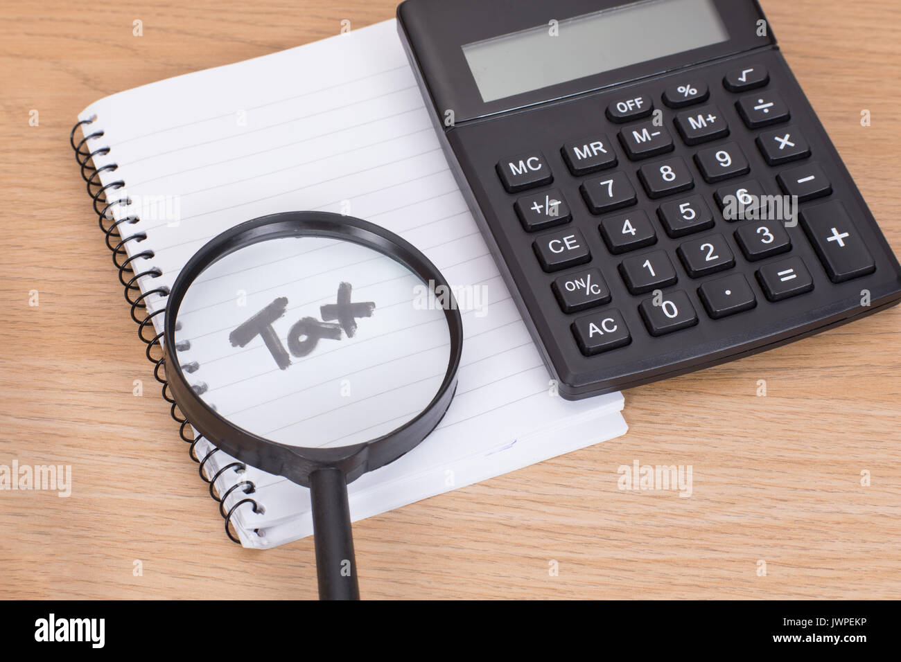Calculation of taxes to be paid with a small magnifying glass ...