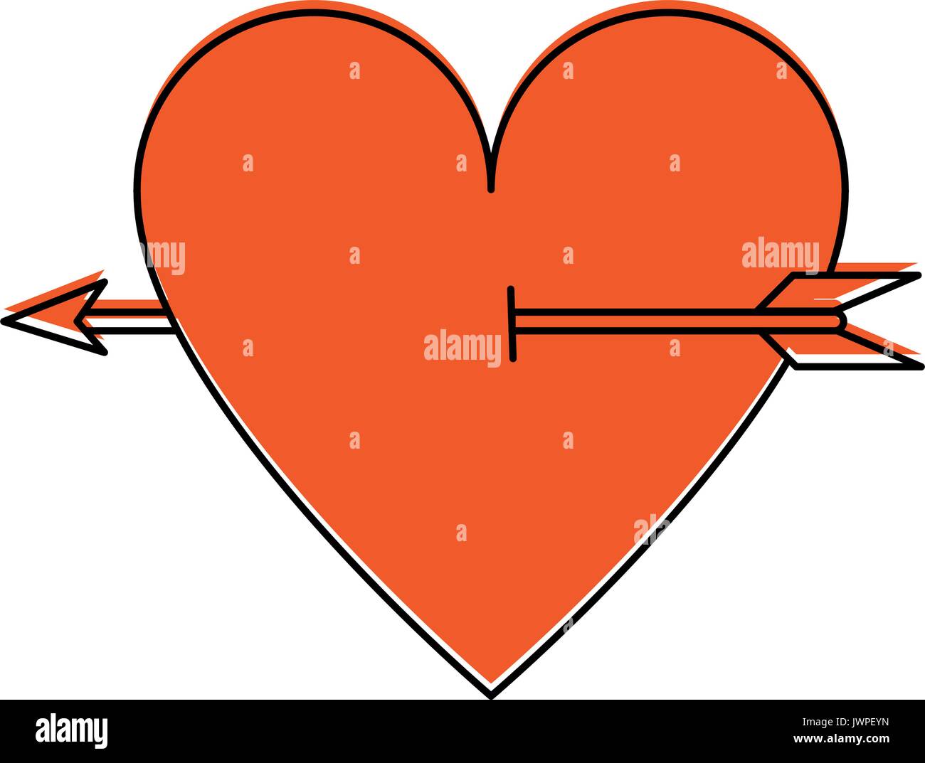 heart cartoon with arrow icon image Stock Vector Image & Art - Alamy