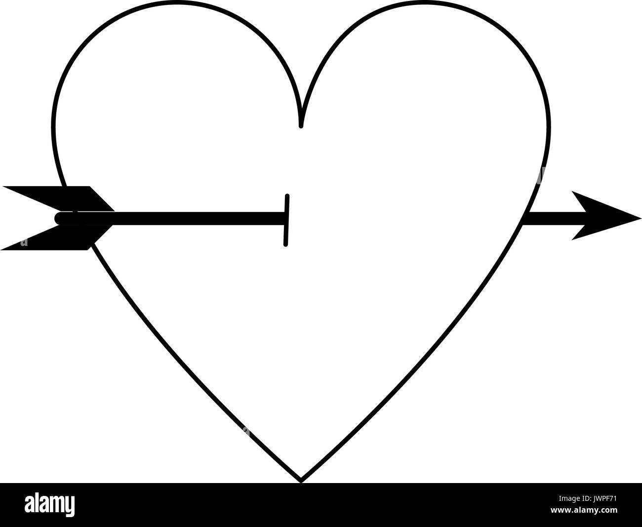 heart cartoon with arrow icon image Stock Vector Image & Art - Alamy