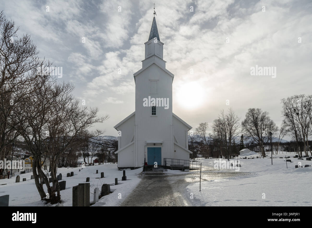 Talvik Alta Finnmark Norway church kirke Stock Photo - Alamy