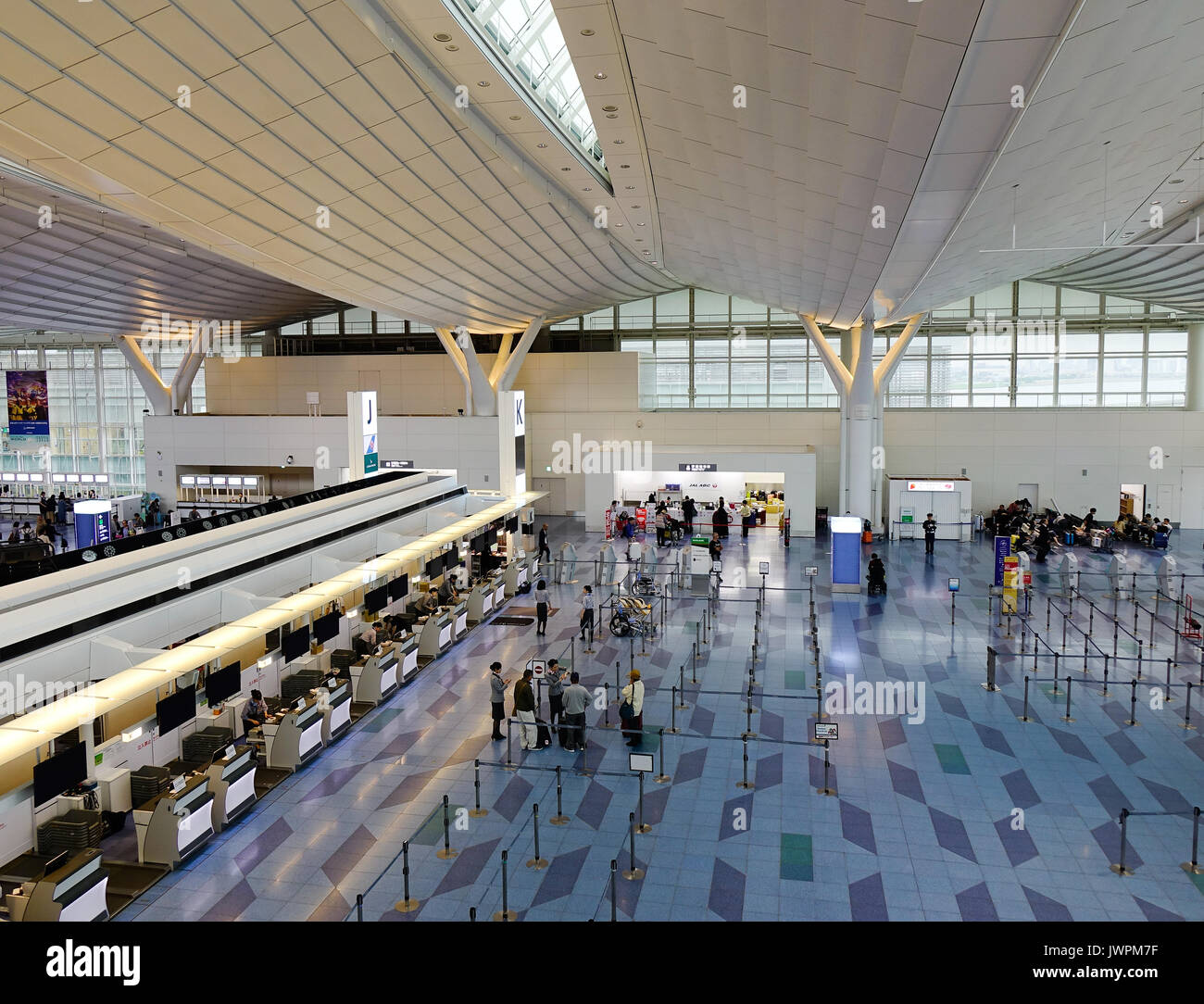 Tokyo, Japan - May 15, 2017. Check-in Counters of Departure of Haneda ...