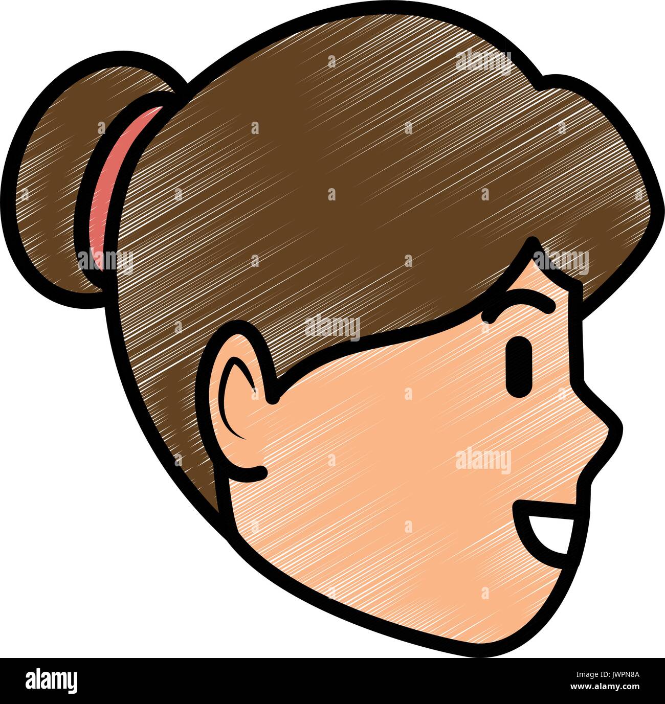 Woman profile cartoon icon vector illustration graphic design Stock ...