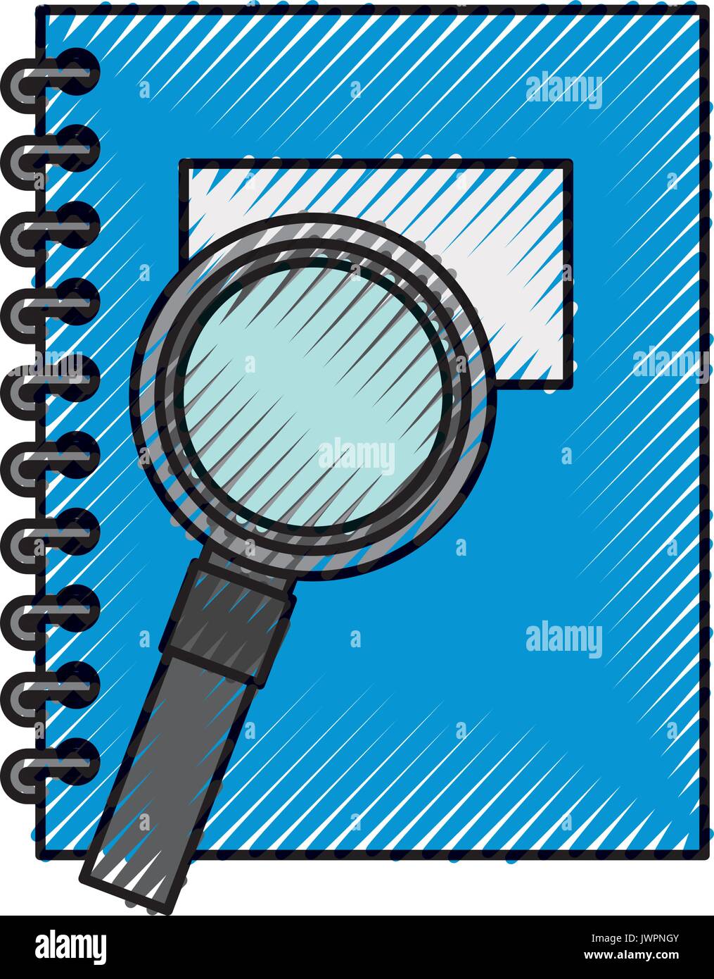 notebook school with magnifying glass Stock Vector Image & Art - Alamy
