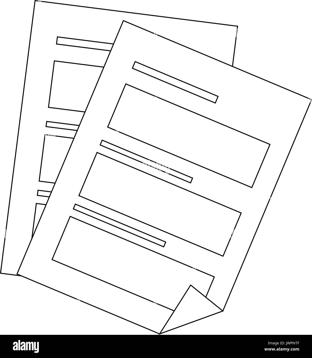 document pages icon over white background vector illustration Stock ...