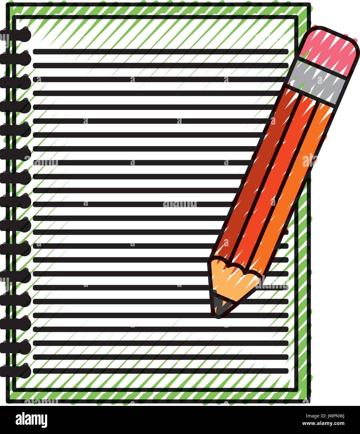 notebook school with pencil Stock Vector Image & Art - Alamy