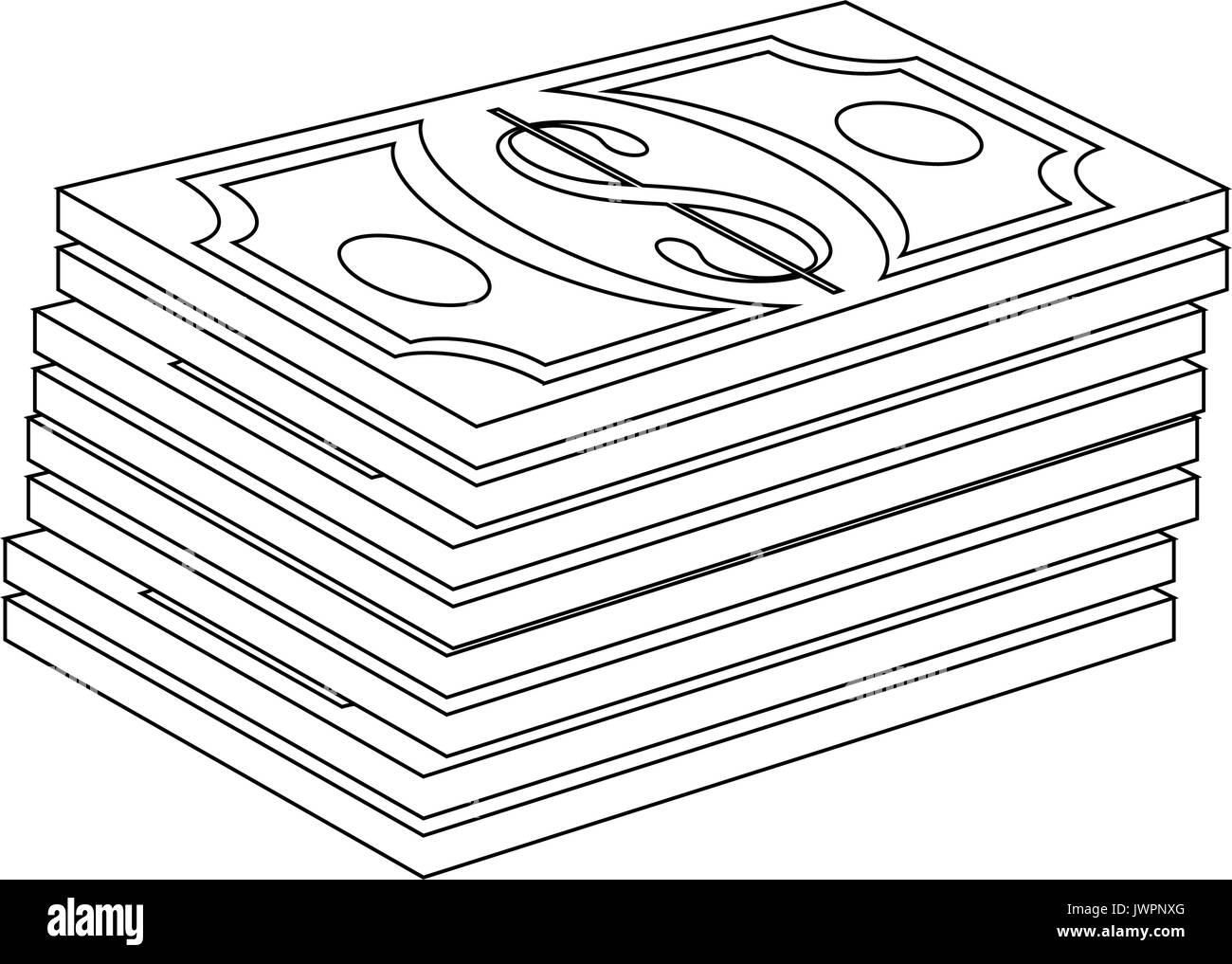 money bills icon over white background vector illustration Stock Vector ...