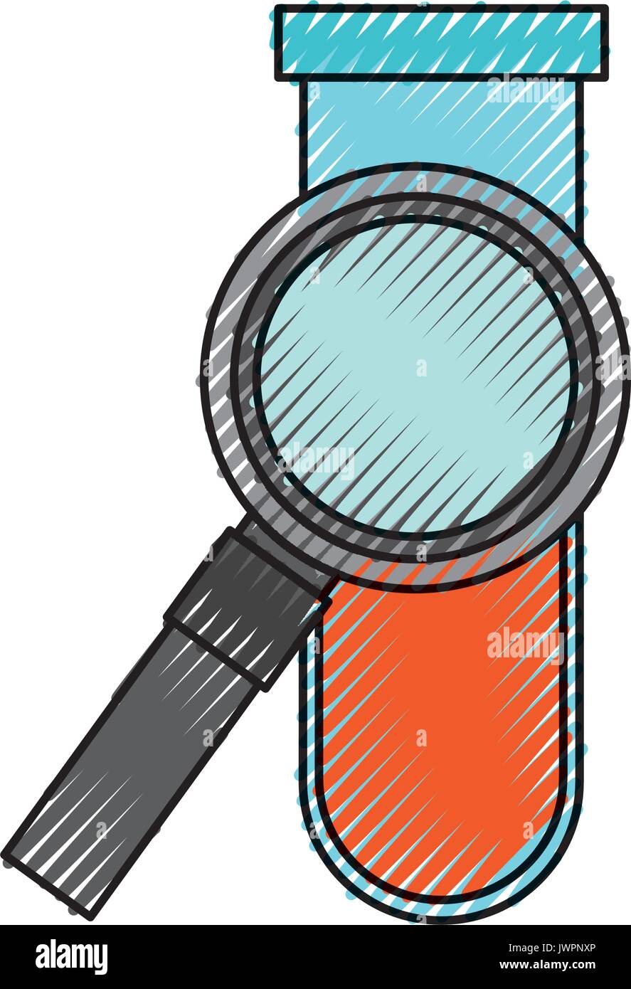magnifying glass with tube test Stock Vector Image & Art - Alamy