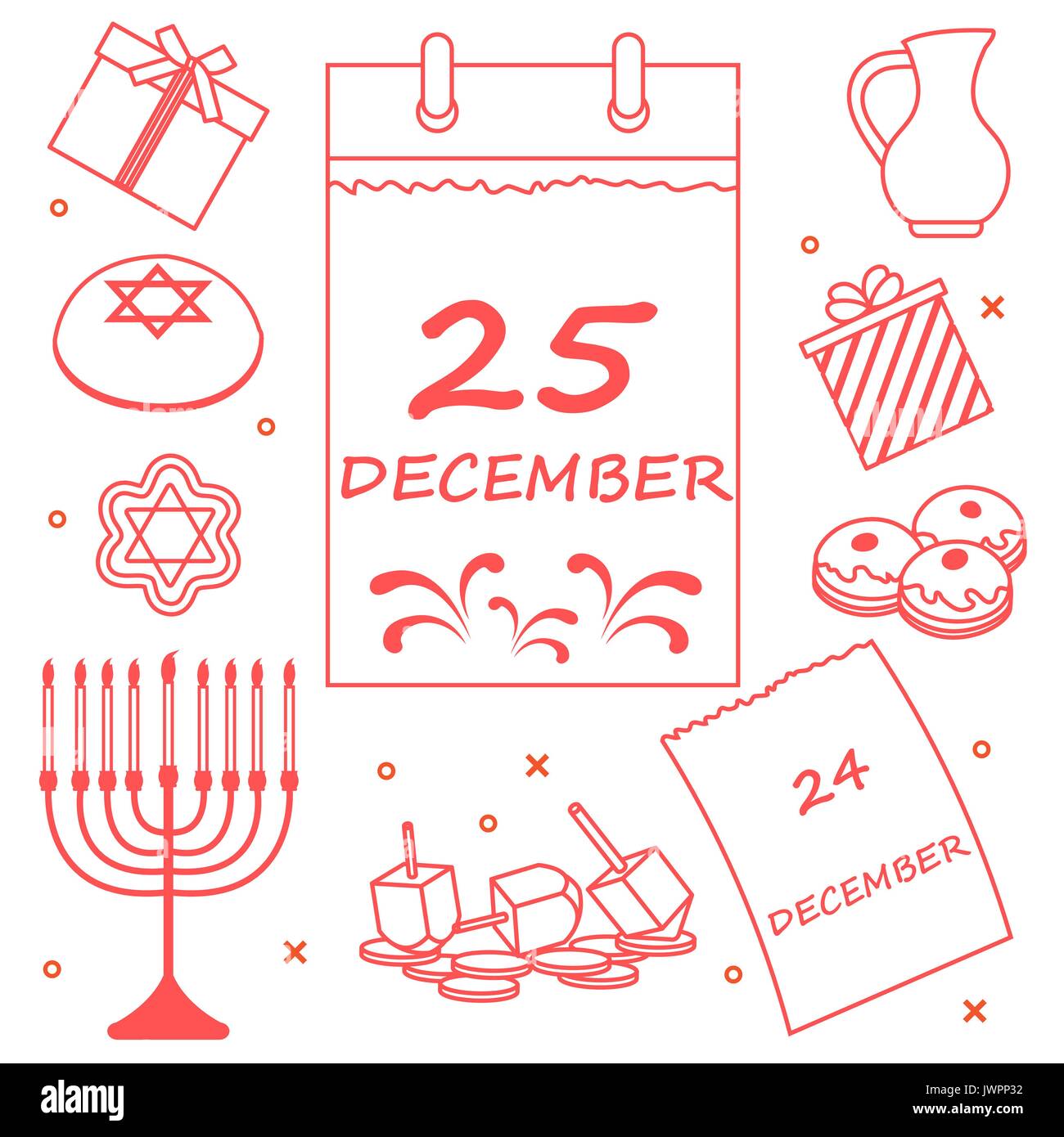 Jewish calendar hanukkah Stock Vector Images - Alamy