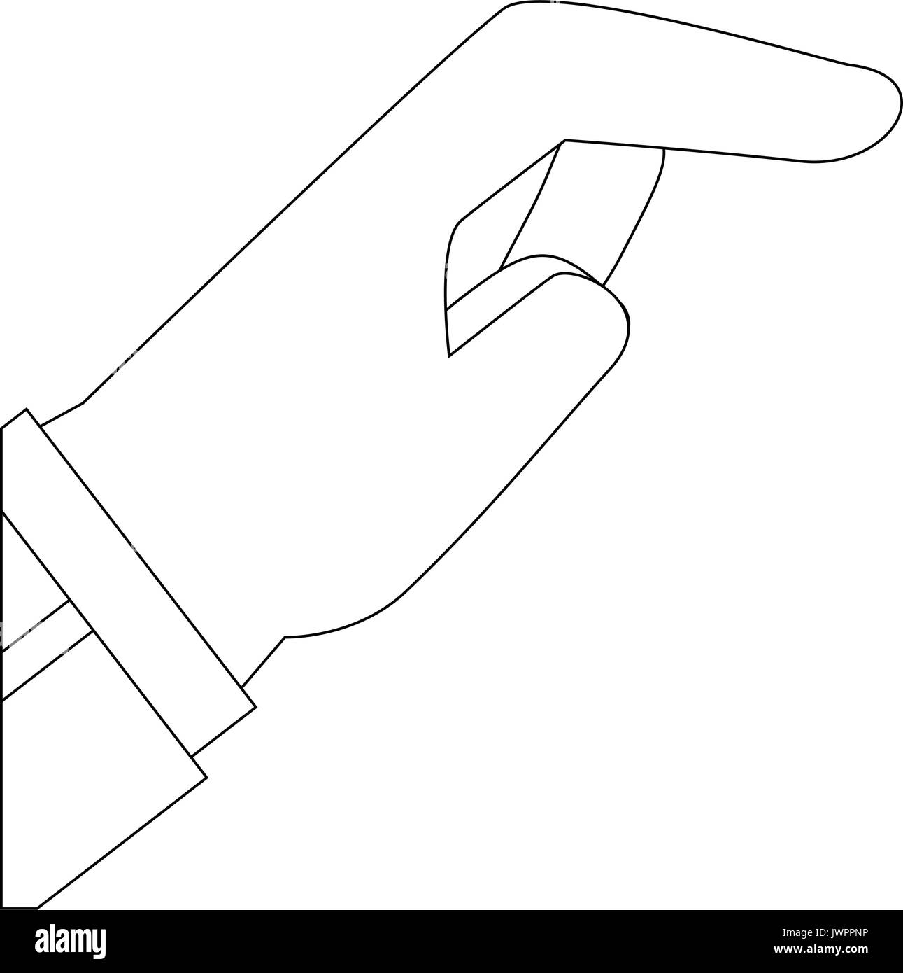 human hand icon over white background vector illustration Stock Vector ...