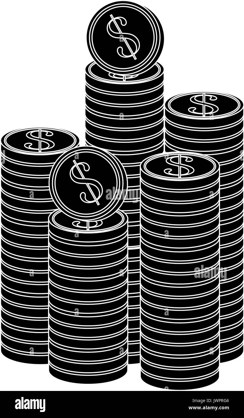 Coins piled up icon vector illustration graphic design Stock Vector ...