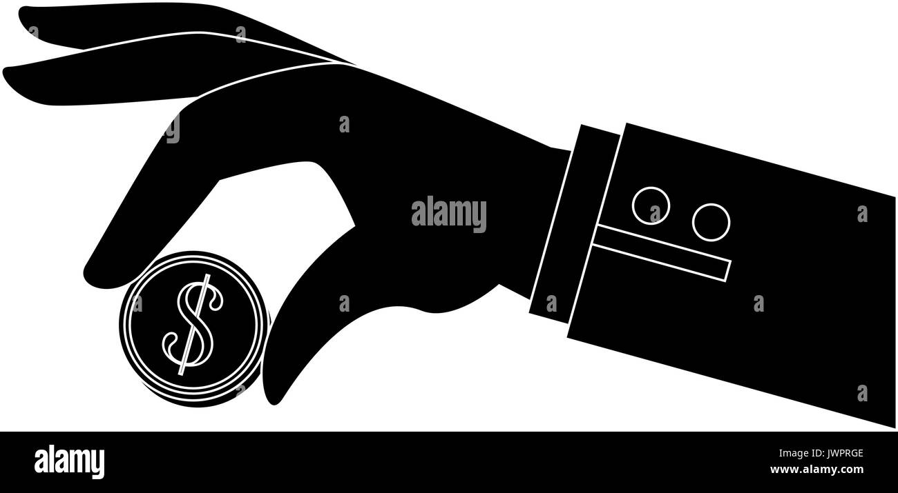 Hand with coin icon vector illustration graphic design Stock Vector ...