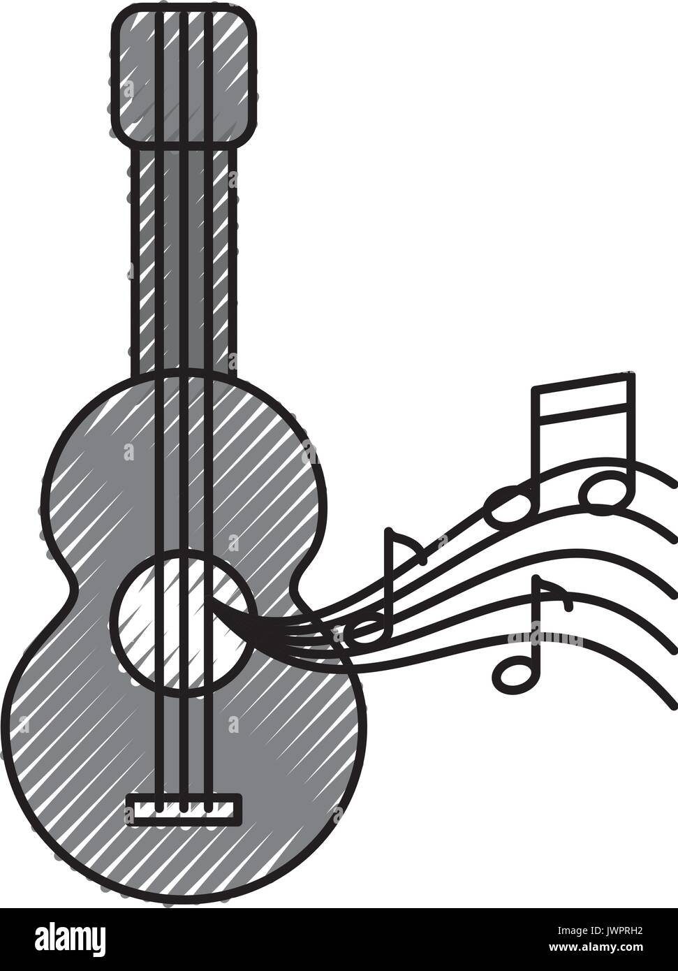 acoustic guitar with music notes Stock Vector Image & Art - Alamy