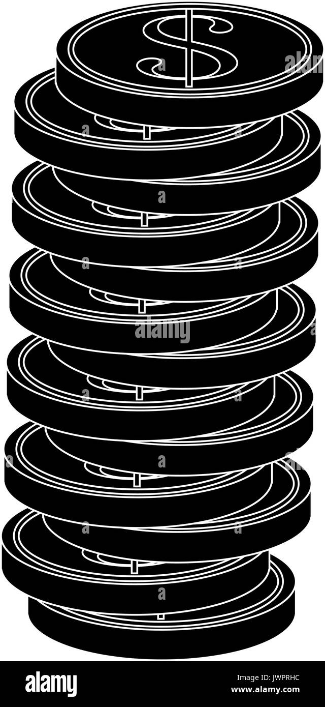 Coins piled up icon vector illustration graphic design Stock Vector ...