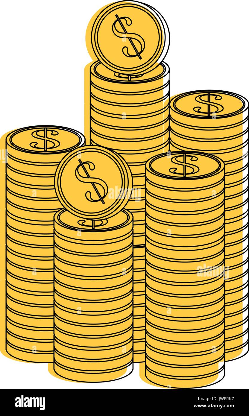 Coins piled up icon vector illustration graphic design Stock Vector ...