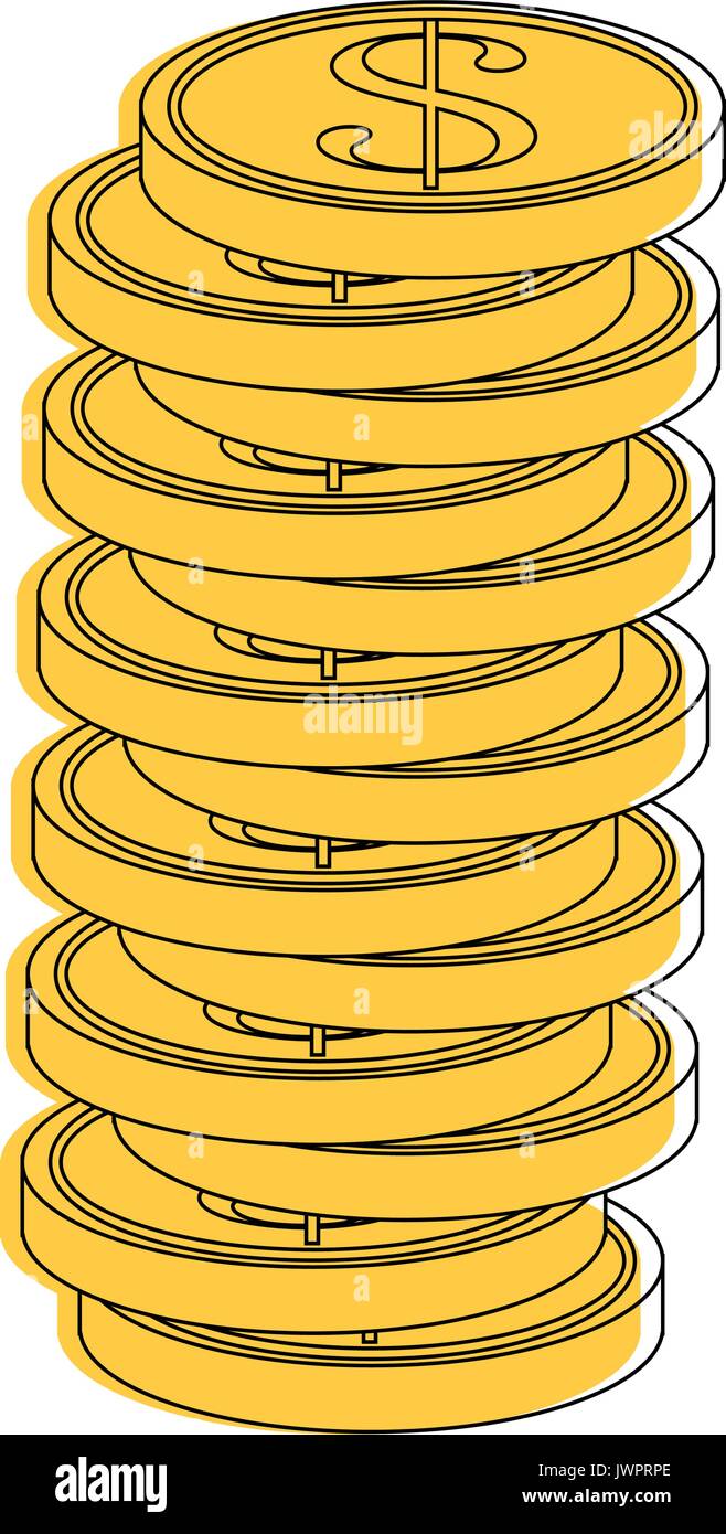Coins piled up icon vector illustration graphic design Stock Vector ...