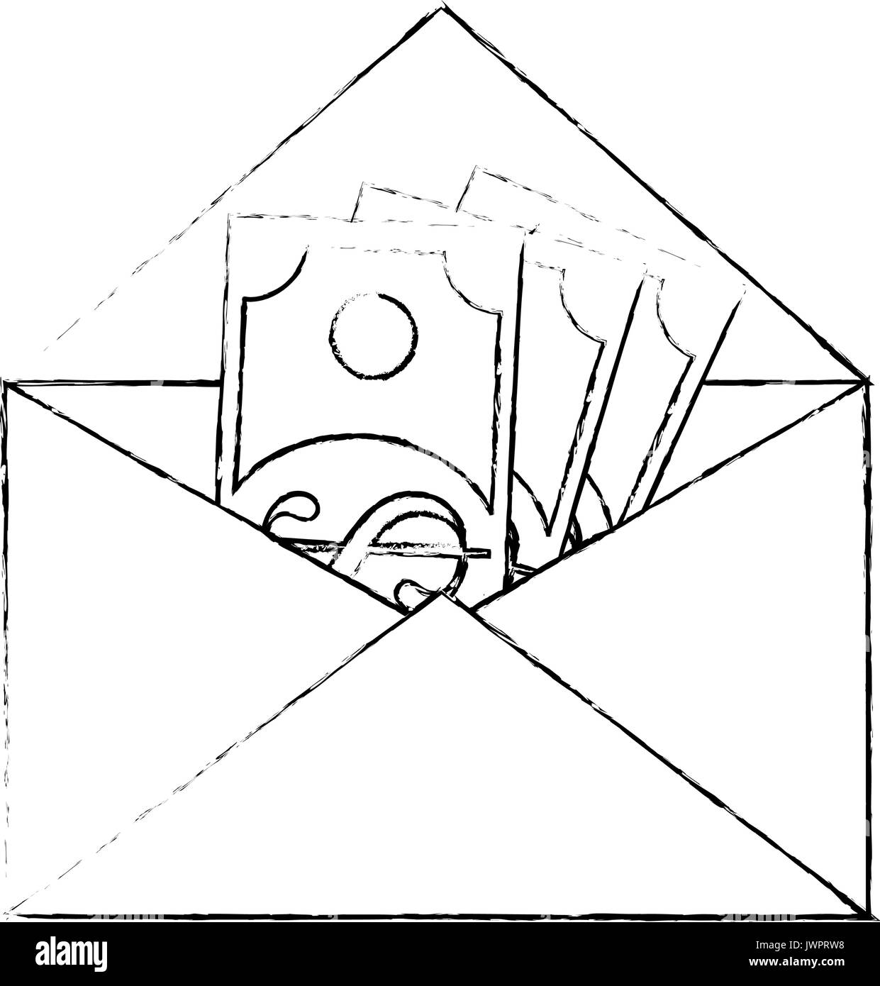 envelope with money icon over white background vector illustration ...