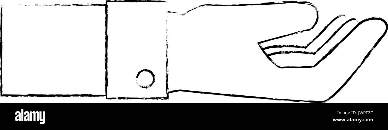 human hand icon over white background vector illustration Stock Vector ...