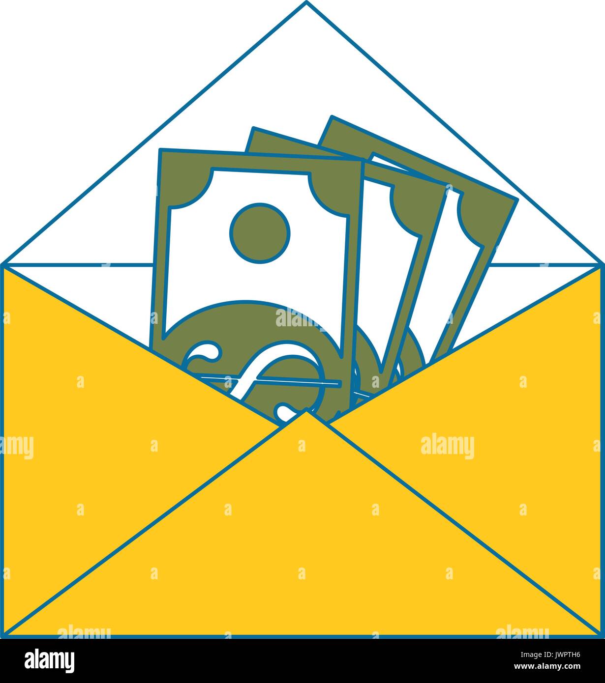 envelope with money icon over white background vector illustration ...