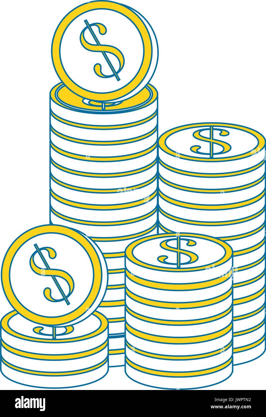 Coins piled up icon vector illustration graphic design Stock Vector ...