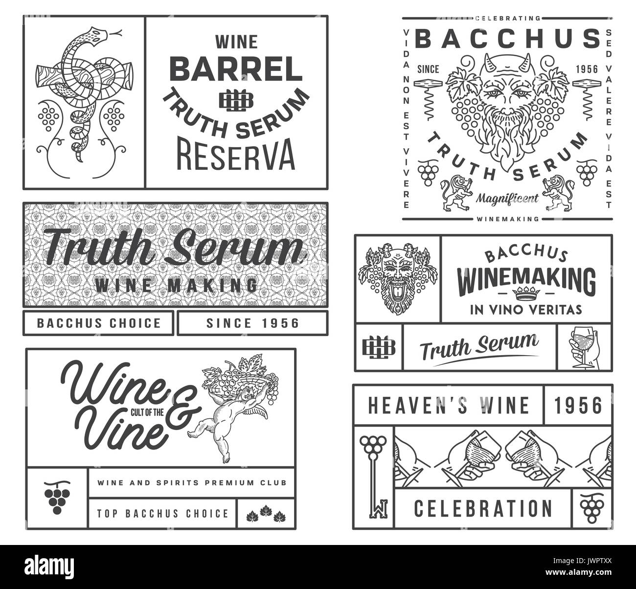 The Symbol Of Bacchus Black and White Stock Photos & Images - Alamy