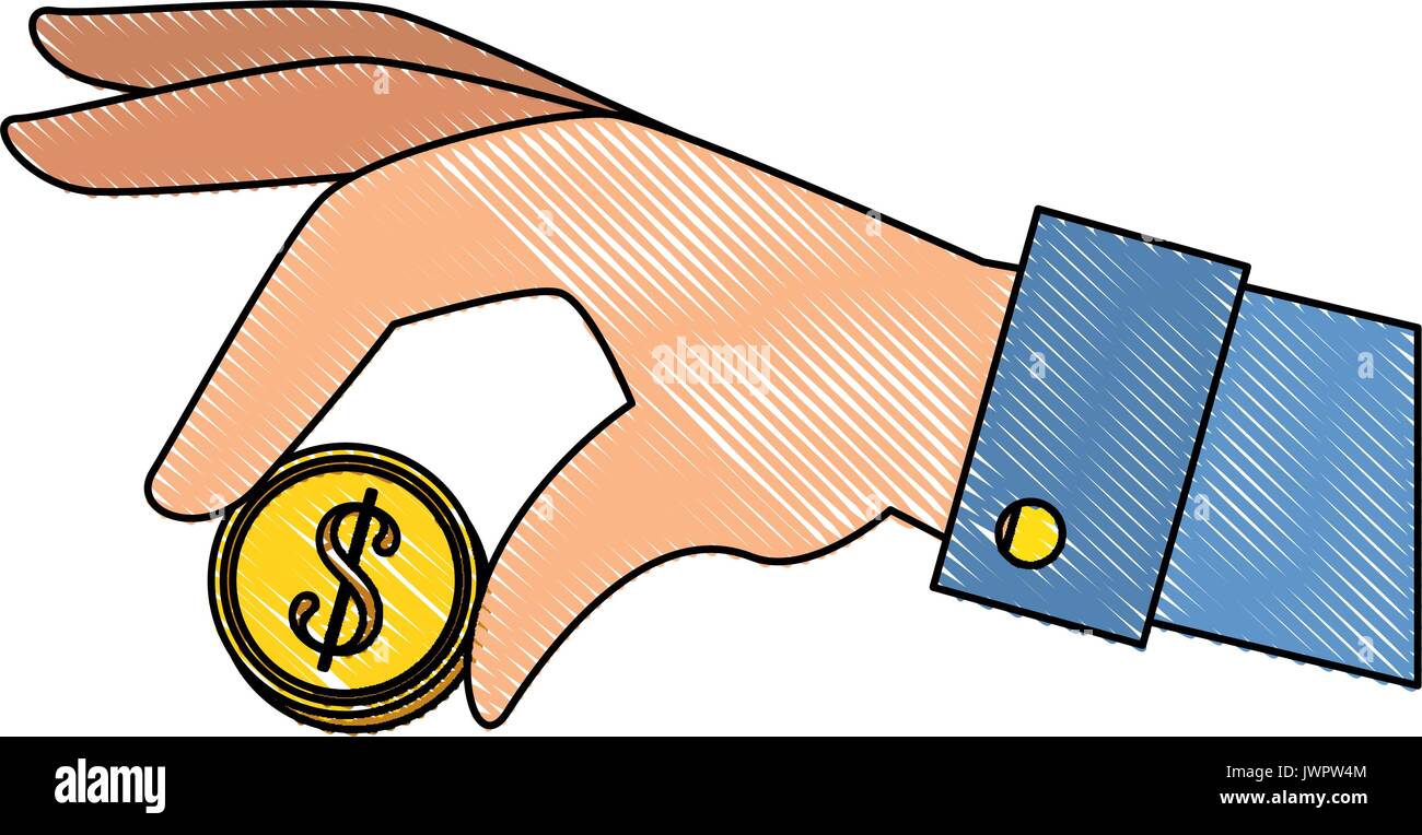 Hand with coin icon vector illustration graphic design Stock Vector ...