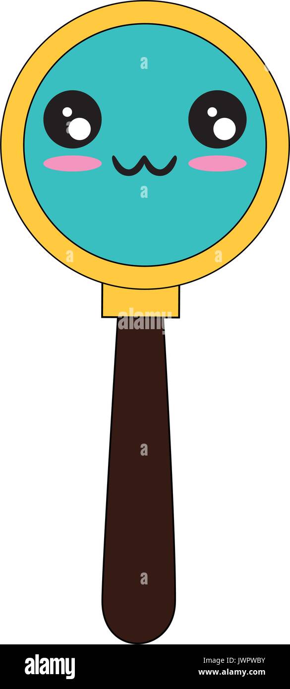 Magnifying glass symbol kawaii cartoon icon vector illustration graphic ...