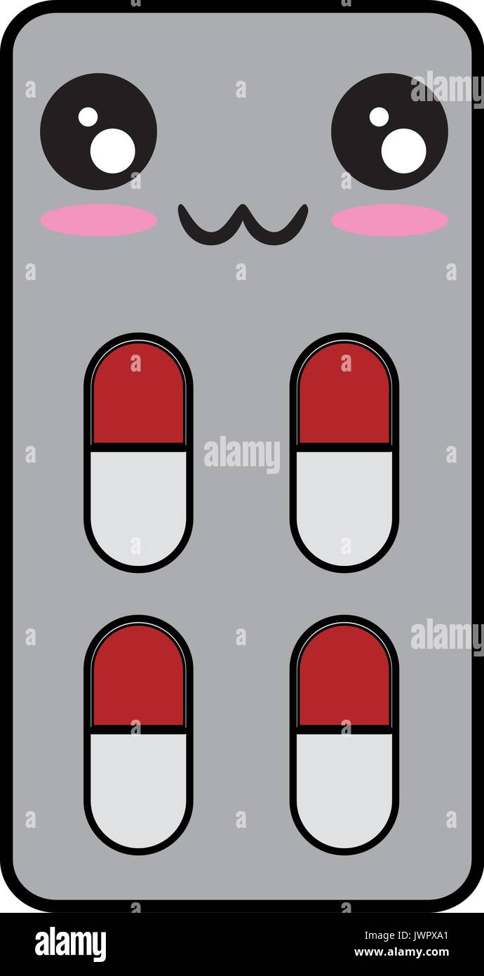 Medicine pills isolated kawaii cartoon vector illustration graphic ...